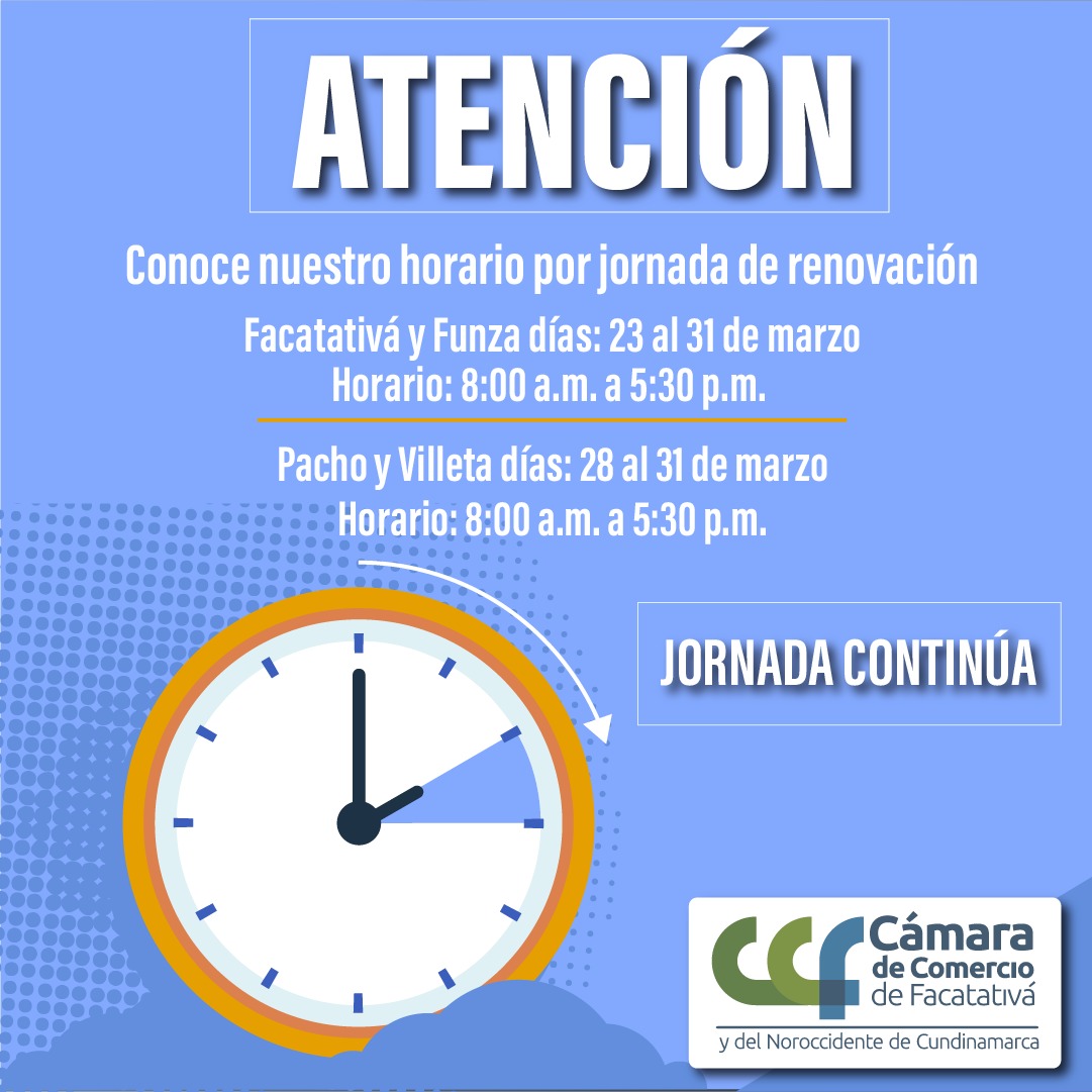 Conoce nuestros horarios por jornada de renovación