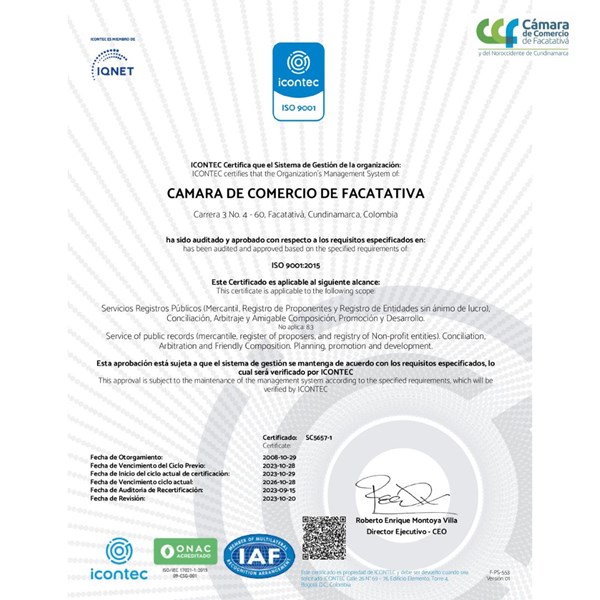 RENOVACIÓN de la Certificación de Gestión de Calidad en la Norma ISO ... RENOVACIÓN de la Certificación de Gestión de Calidad en la Norma ISO ...